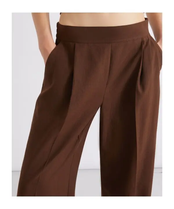 Marella Washed Linen-blend Trousers