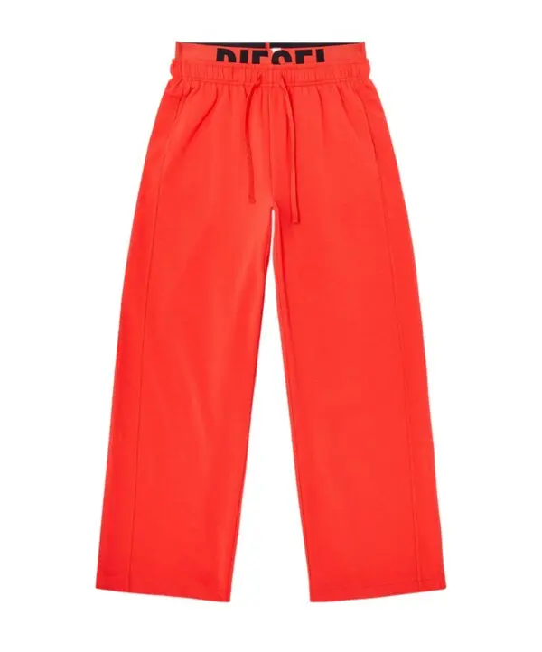 DIESEL® Logo Waistband Drawstring Track Pants - Red