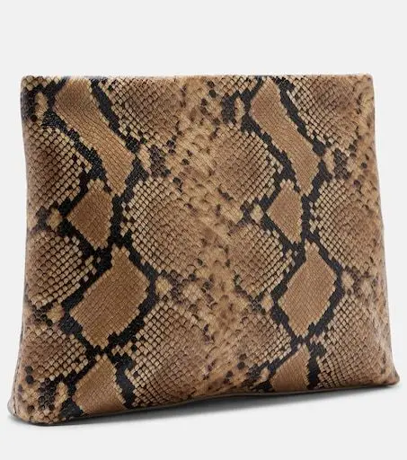 NILI LOTAN Jerry Small Clutch In Snake-print Leather