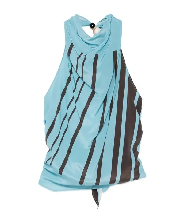SIR. Sleeveless Halter Neck Top - Blue
