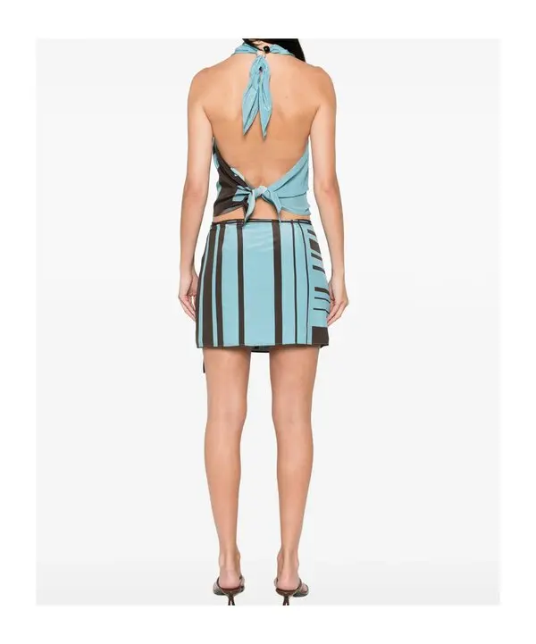 SIR. Sleeveless Halter Neck Top - Blue