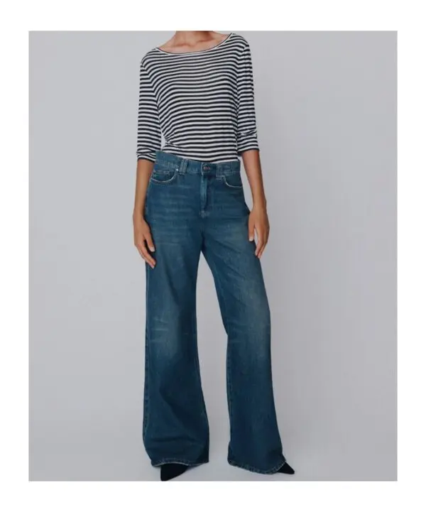 Marella High-waisted Wide-leg Jeans - Navy Blue
