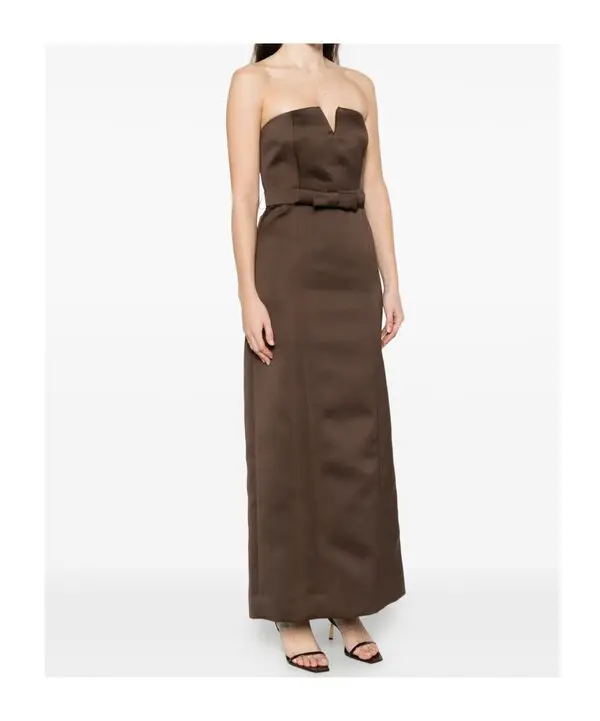 P.a.r.o.s.h Bow-detail Strapless Maxi Dress