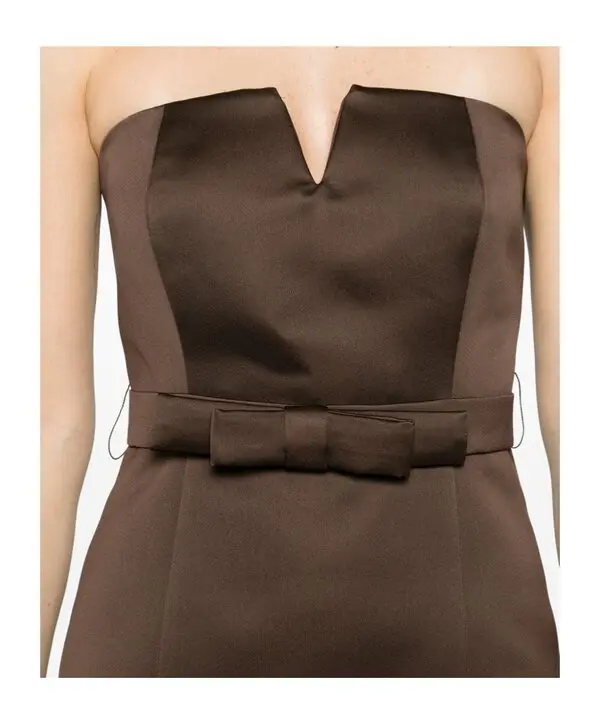 P.a.r.o.s.h Bow-detail Strapless Maxi Dress