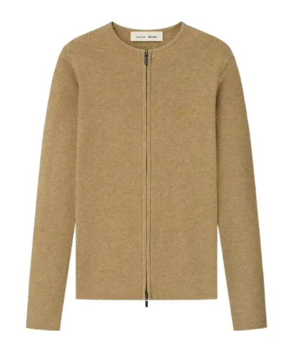 Fear Of God Ribbed Zip-up Cardigan - Dune