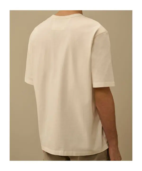 C.P. COMPANY Logo Embroidered Crewneck T-shirt - White