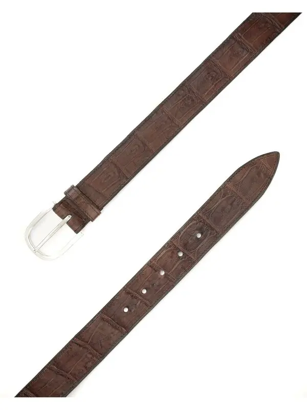 Orciani Embossed Leather Belt With Buckle