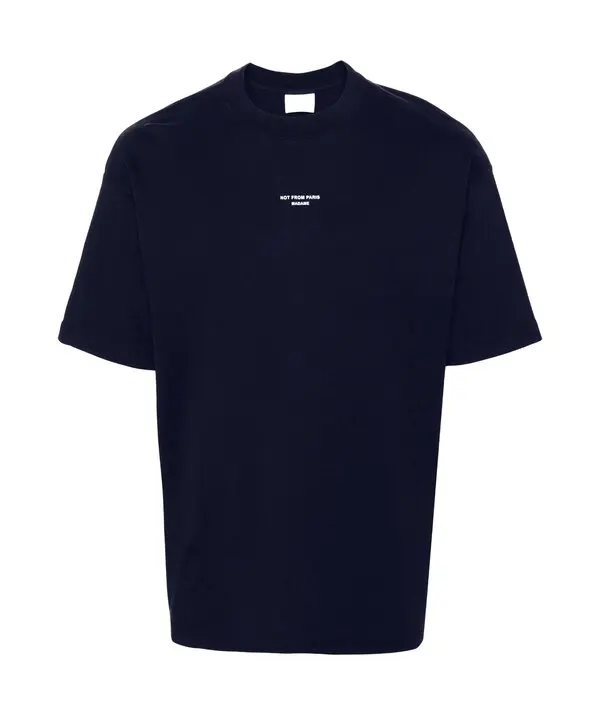 Drole De Monsieur Drôle De Slogan Printed Crewneck T-shirt - Black