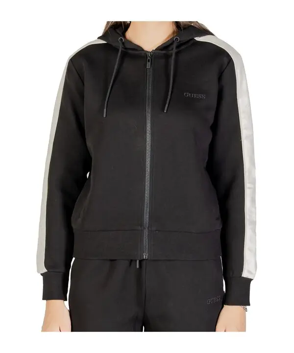 Guess Zip-up Hooded Sweatshirt With Embroidered Logo