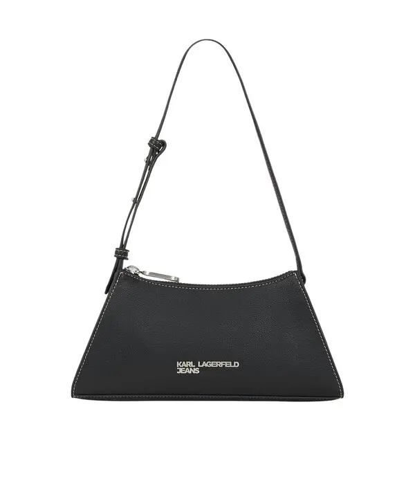 Karl Lagerfeld Zip-detail Curved Shoulder Bag - Black