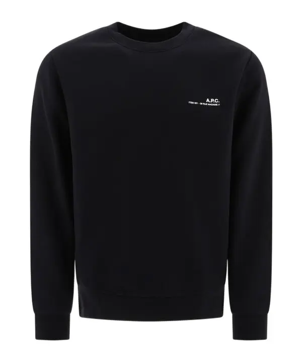 A.p.c. Logo Printed Crewneck Sweatshirt - Black