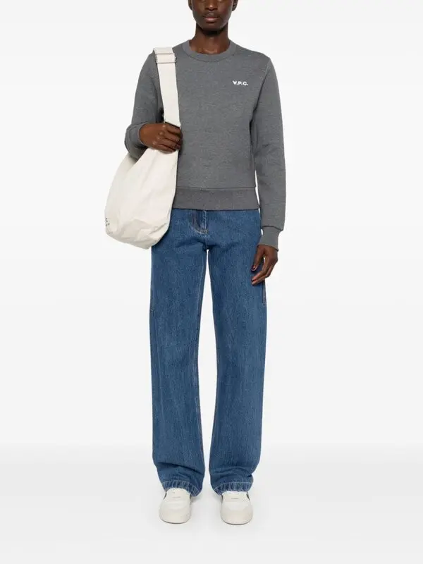 A.p.c. Flocked-logo Cotton Sweatshirt