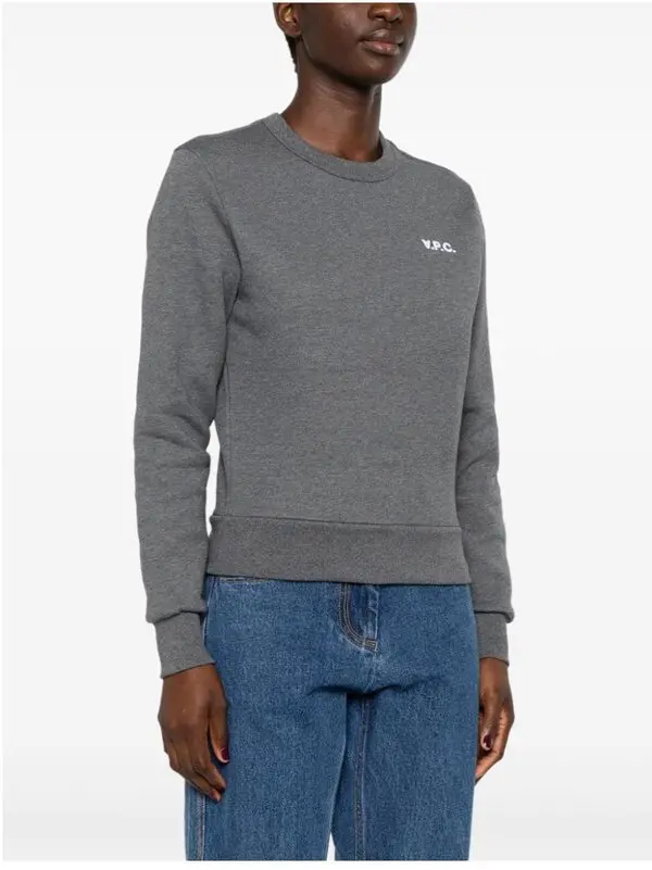 A.p.c. Flocked-logo Cotton Sweatshirt