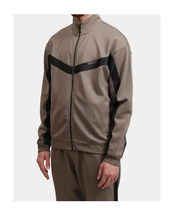Hugo Boss Long Sleeve Zip Up Sweatshirt With Stand Collar