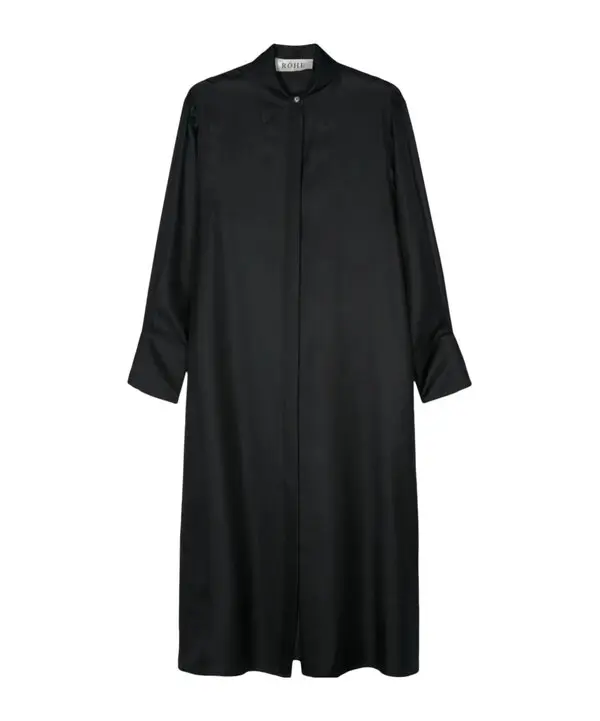 RÓHE Silk Shirt Dress With Cut-out Detail - Black