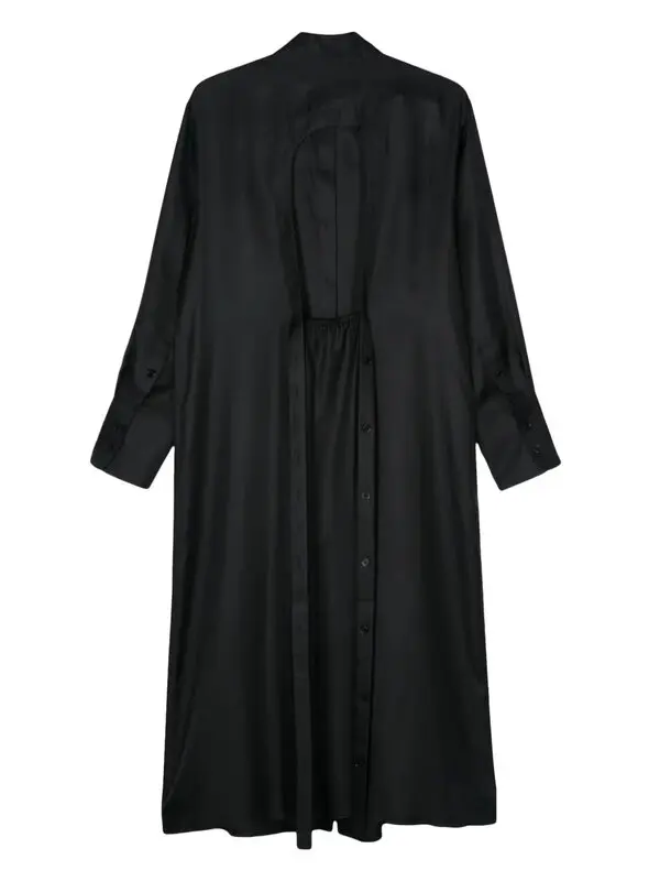 RÓHE Silk Shirt Dress With Cut-out Detail