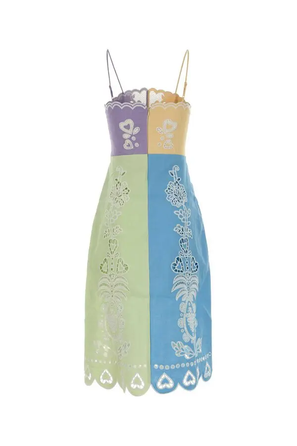 Farm Rio Scalloped-hem Midi Dress
