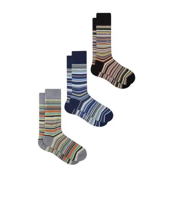 Paul Smith Multi Stripe 3 Pack Socks - Multicolor
