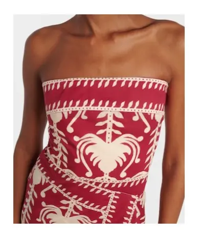 Johanna Ortiz Ancient Peru Cotton Wrap Dress - Red