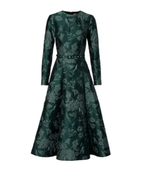 EMILIA WICKSTEAD Capucine Floral Cloqué Midi Dress - Black