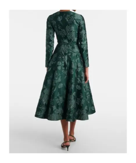 EMILIA WICKSTEAD Capucine Floral Cloqué Midi Dress - Black