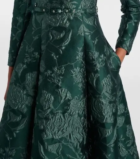 EMILIA WICKSTEAD Capucine Floral Cloqué Midi Dress - Black