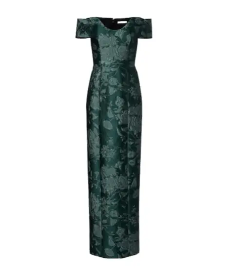 EMILIA WICKSTEAD Aislinn Floral Cloqué Bustier Gown - Green