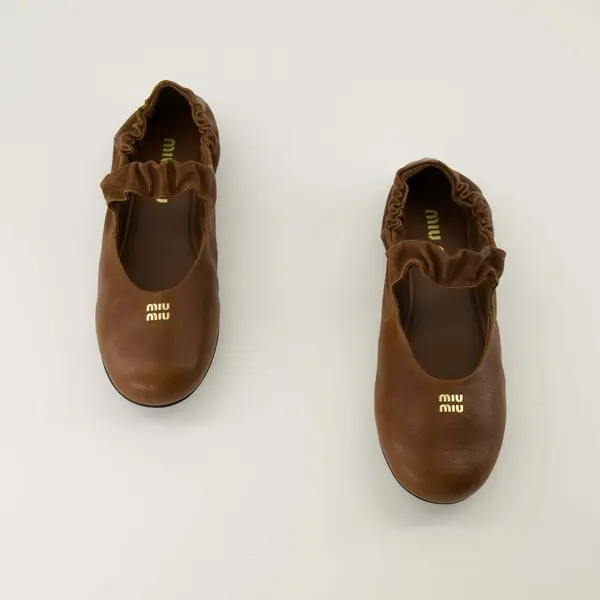 Miu Miu Logo-detailed Ballet Flats