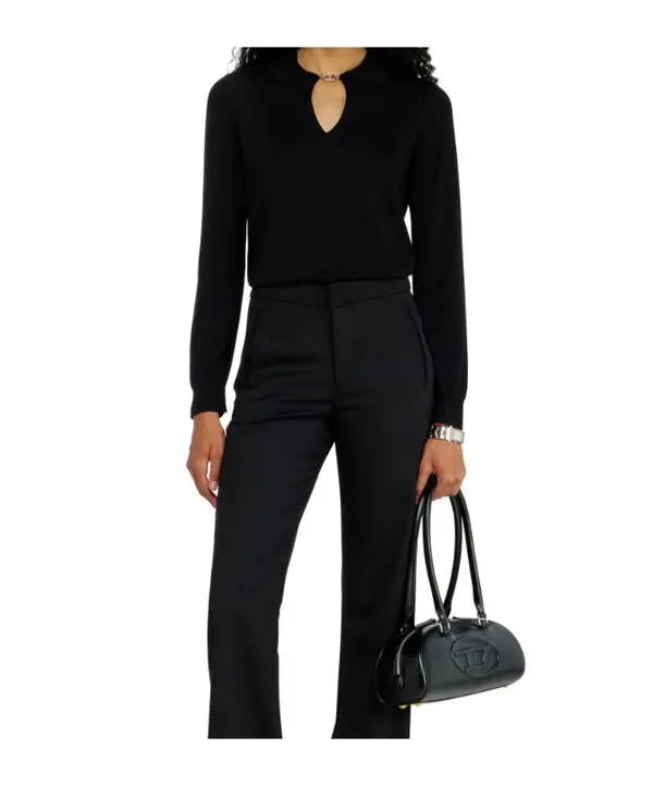 DIESEL® Oval D Keyhole Long-sleeve Sweater