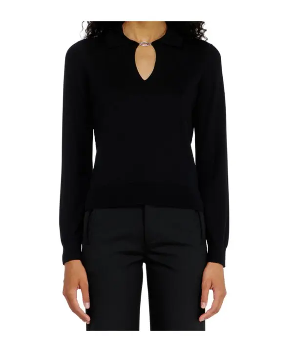 DIESEL® Oval D Keyhole Long-sleeve Sweater