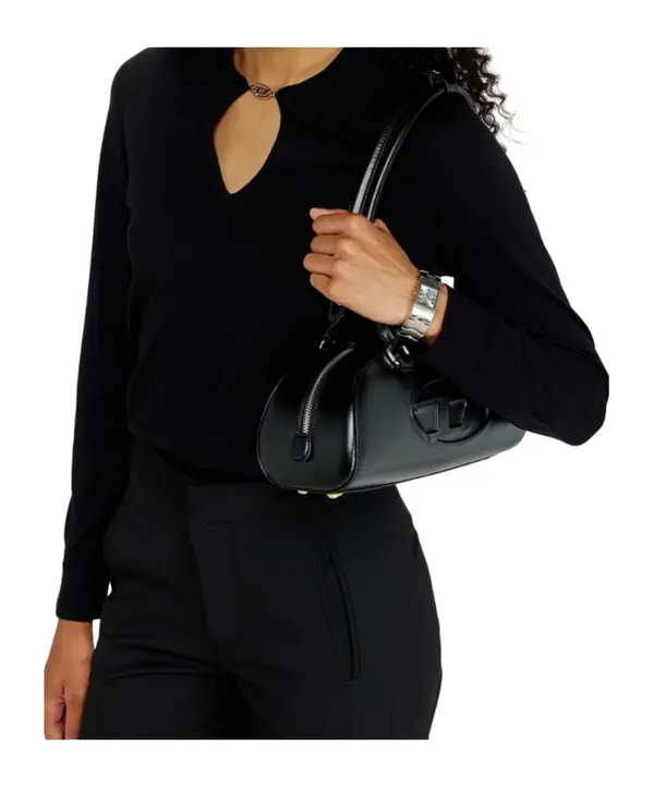 DIESEL® Oval D Keyhole Long-sleeve Sweater
