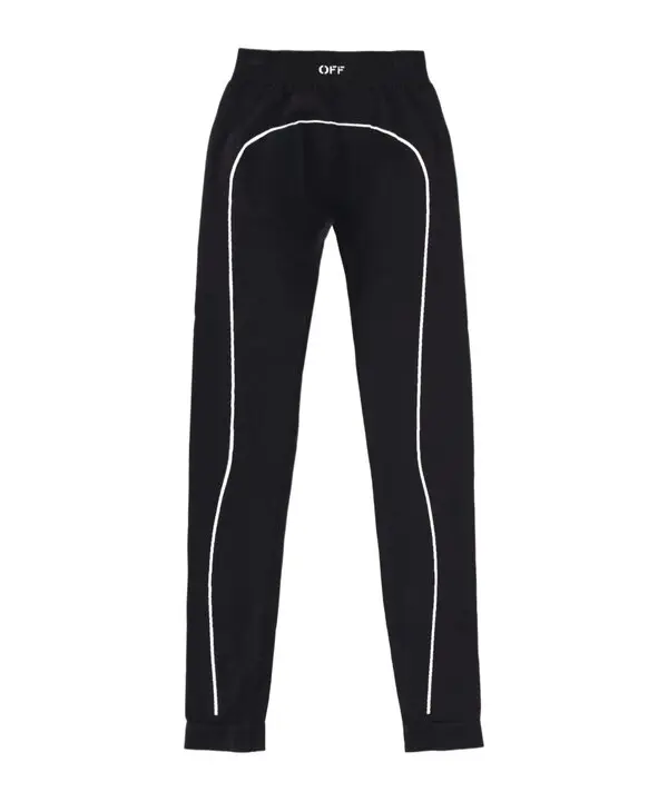 Off-White Logo Trim Slim Fit Pants - Black
