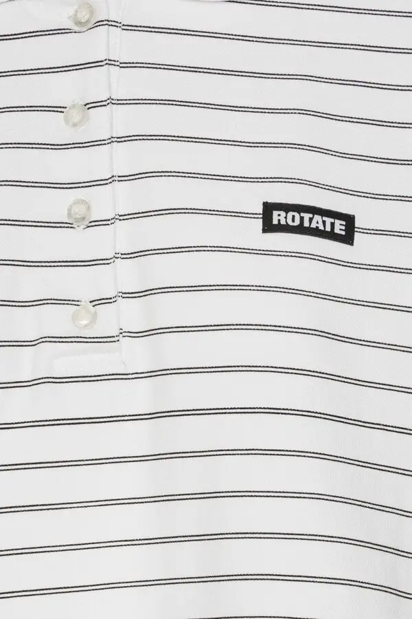 ROTATE BY BIRGER CHRISTENSEN Striped Long Sleeve Polo Top