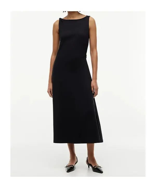 Tommy Hilfiger Sleeveless Boat Neck Dress With Knotted Waist