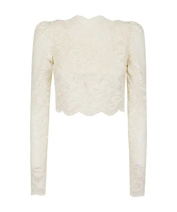 Rabanne Long Sleeved Cropped Laced Top