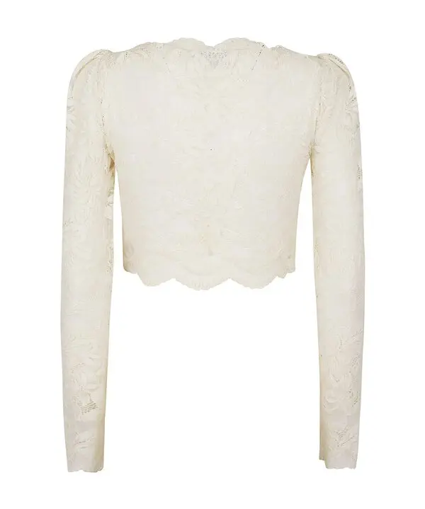 Rabanne Long Sleeved Cropped Laced Top