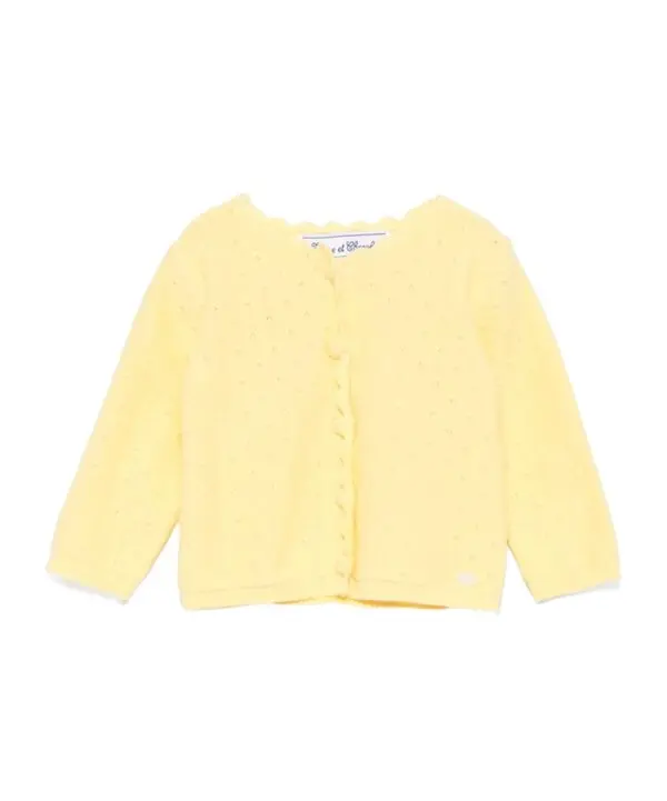 TARTINE ET CHOCOLAT Pointelle-knit Cardigan - Yellow
