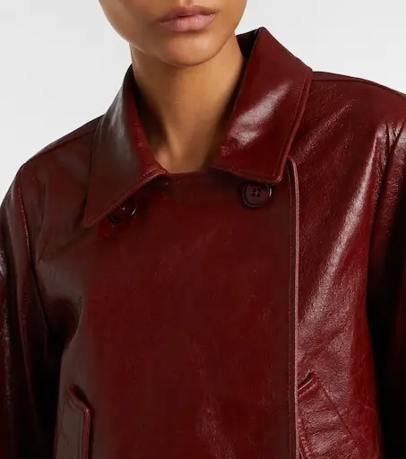 Dorothee Schumacher Broken Shine Cropped Leather Jacket
