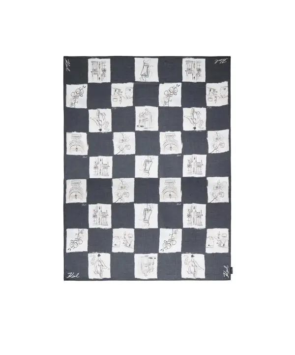 Karl Lagerfeld Sketch Checkerboard Scarf