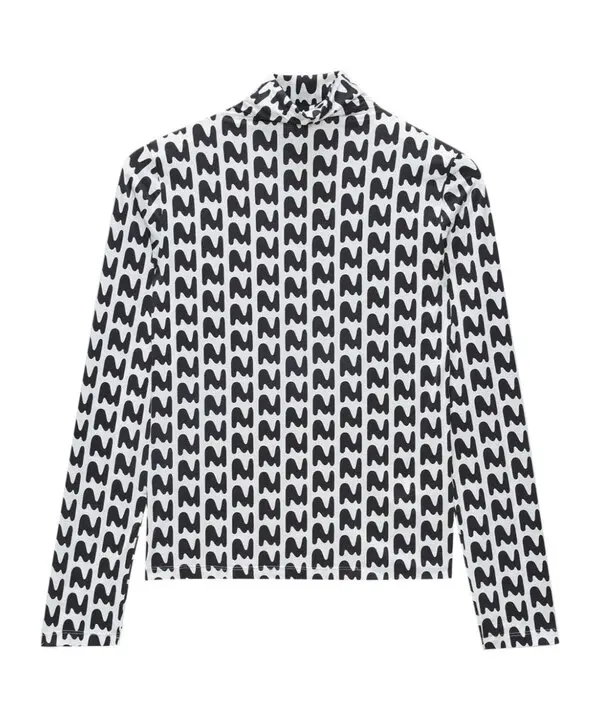 MSGM Logo-printed High-neck Long-sleeved T-shirt