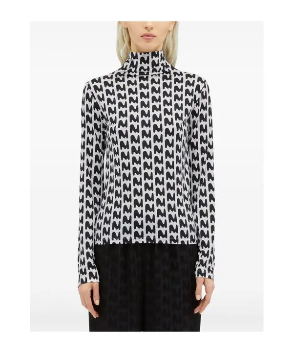 MSGM Logo-printed High-neck Long-sleeved T-shirt