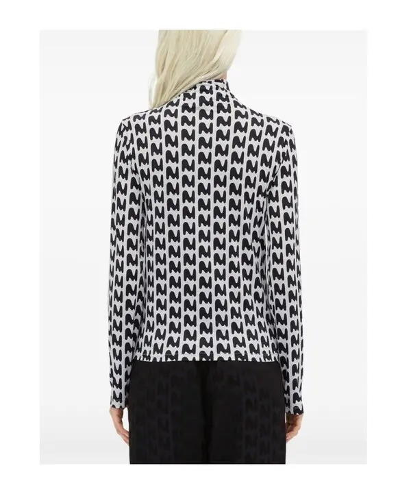 MSGM Logo-printed High-neck Long-sleeved T-shirt