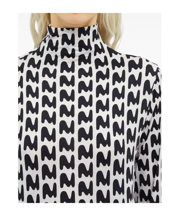 MSGM Logo-printed High-neck Long-sleeved T-shirt