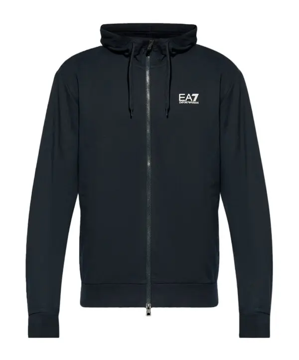 EA7 Zip-up Cotton Hoodie - Black