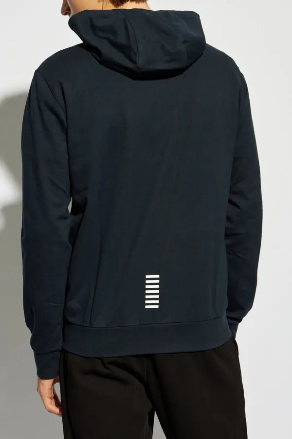 EA7 Zip-up Cotton Hoodie - Black