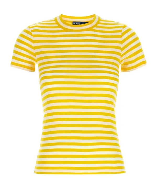 Polo Ralph Lauren Striped Ribbed Crewneck T-shirt - Yellow