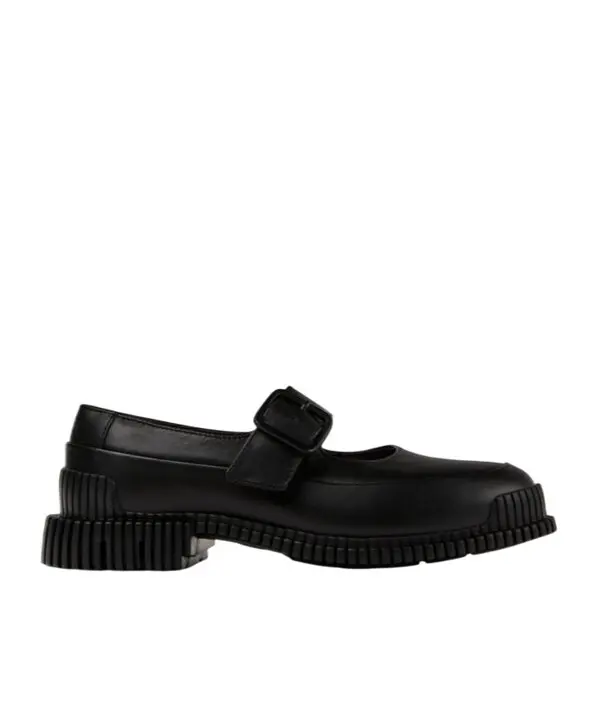 Camper Round-toe Buckle Loafers - Black