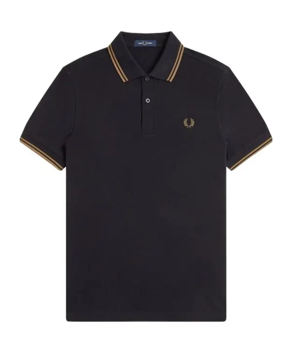 Fred Perry Logo-embroidered Polo Shirt - Black
