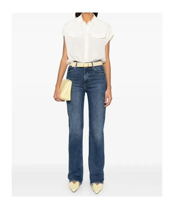TWINSET Button-up Cap-sleeved Shirt