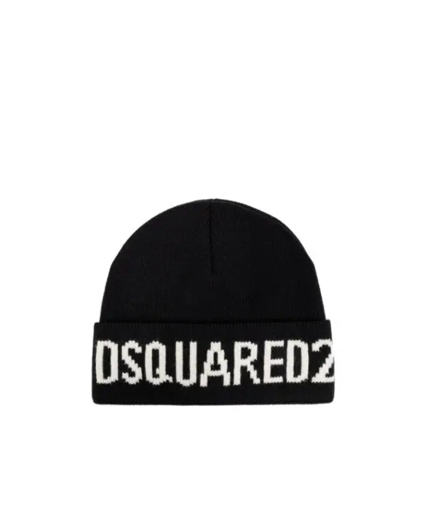 Dsquared2 2 Logo-intarsia Beanie - Black